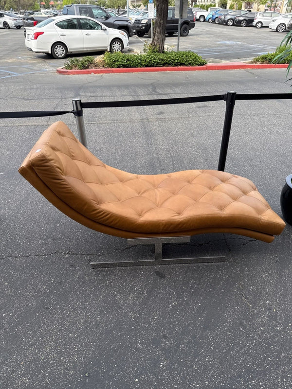 Restoration Hardware Royce Leather Chaise - Miss Daisy's Consignment ...