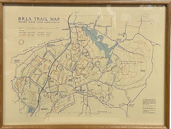 Bedford Riding Lanes Association Inc Trail Map Framed - Miss Daisy's ...