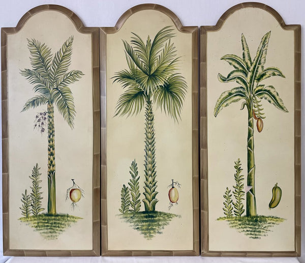 Domestications Hand Painted Accents Wooden Palm Tree Panels (3Pcs ...